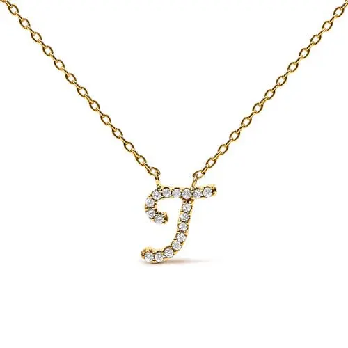 HAUS OF BRILLIANCE 10k Gold Diamond Accent Initial Pendant Necklace - Yellow | T